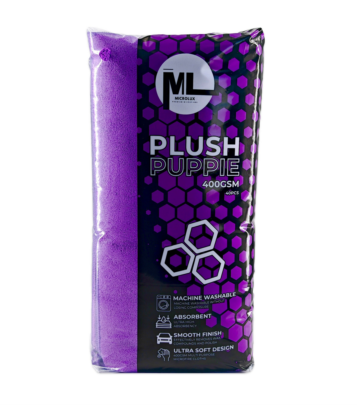 MicroLux Plush Puppie 40 Pack Microfibre Cloths (Box Of 6) — Gold Label ...